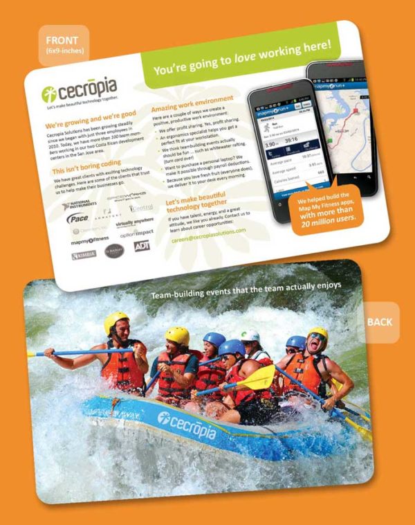 Cool postcard design for Cecropia Solutions - Woody Creative Woody Creative